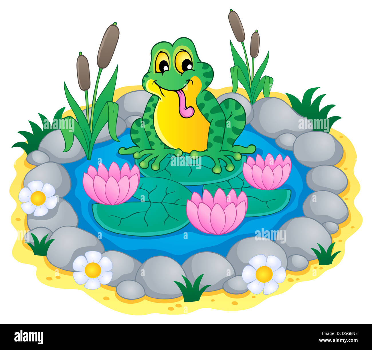 Pond theme image 1 - picture illustration Stock Photo - Alamy
