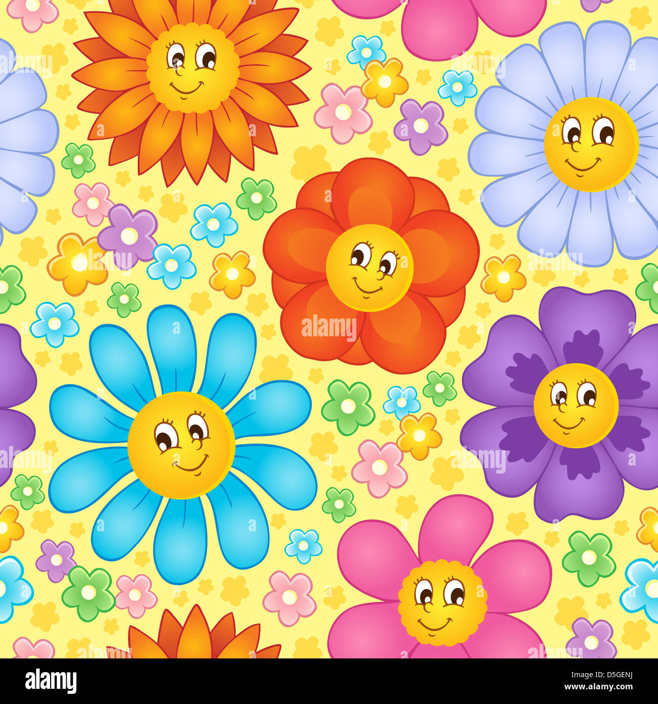 Seamless background flower topic 1 - picture illustration Stock Photo ...