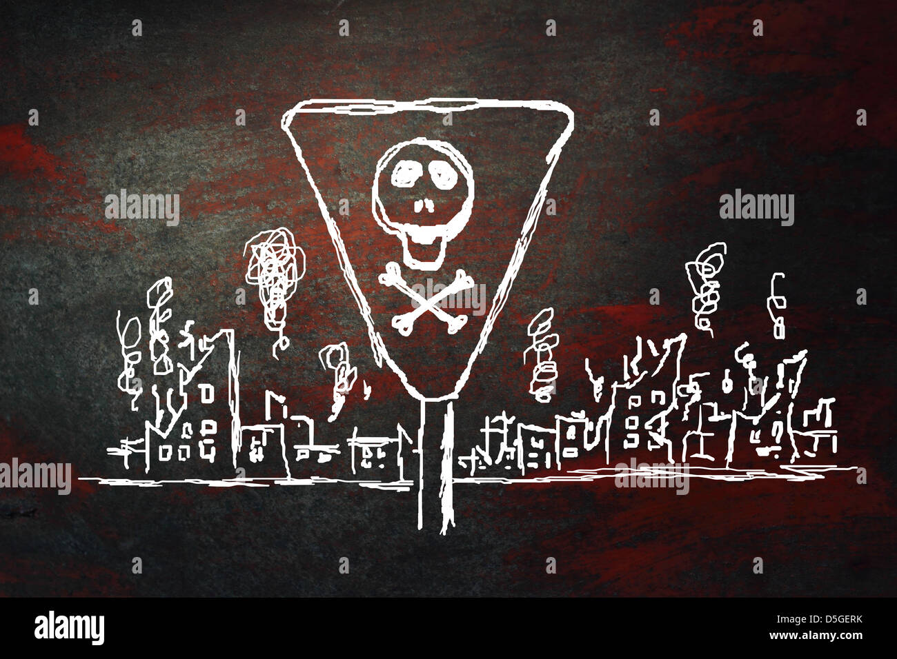 poison and danger sign draw city Stock Photo - Alamy