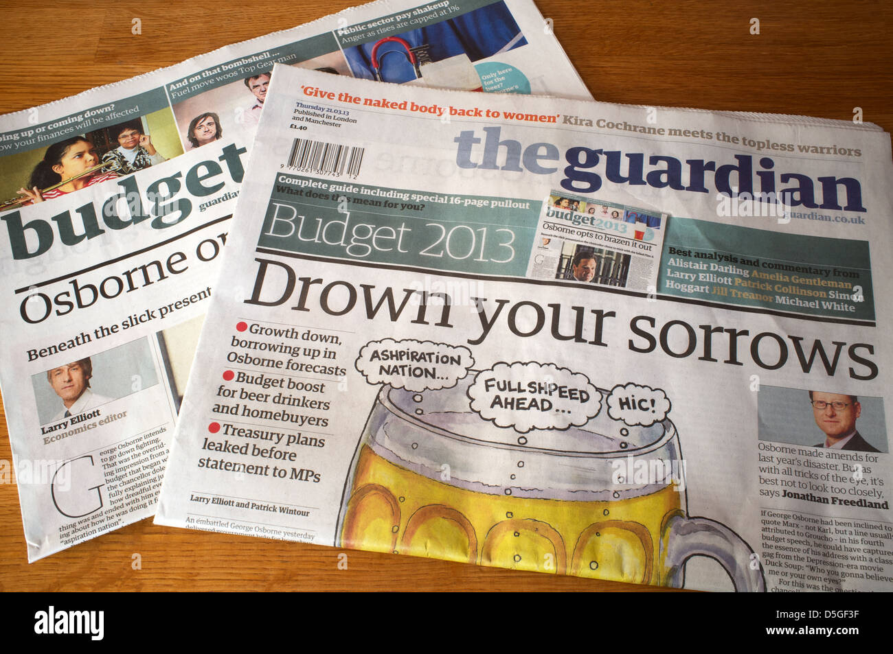 The Guardian newspaper with 2013 budget supplement Stock Photo - Alamy