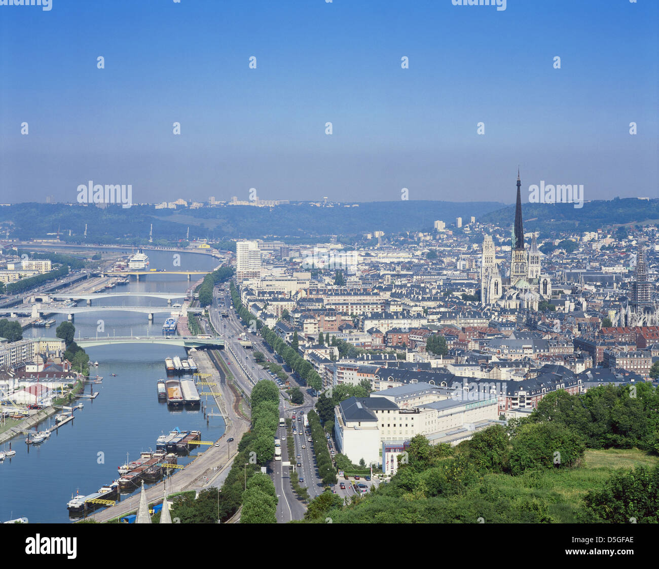Rouen and the River Seine; Normandy; France Stock Photo - Alamy