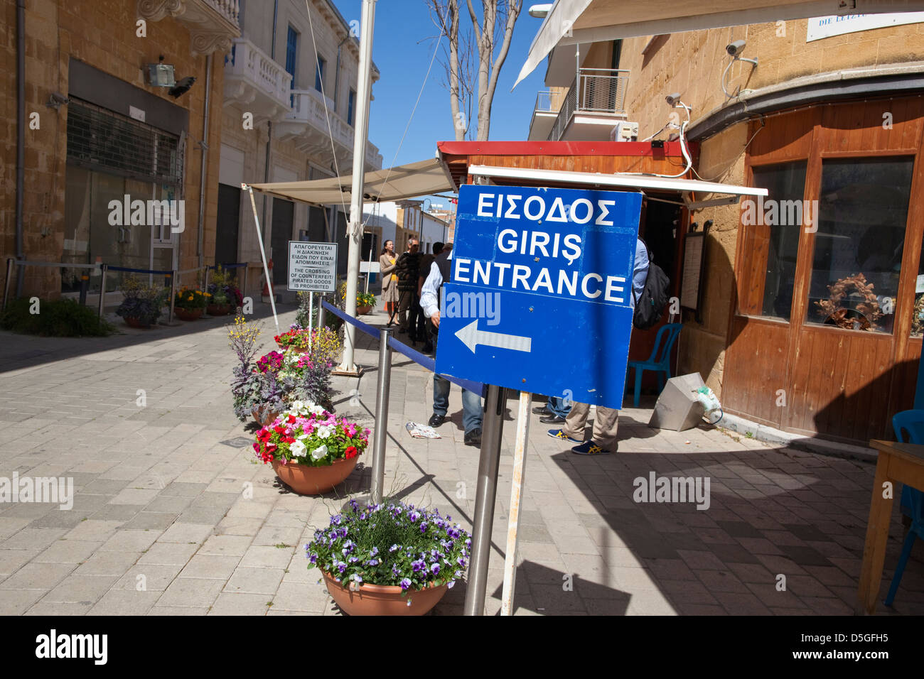 Crossing Point On Ledra Street In The Un Buffer Zone At The Green Line