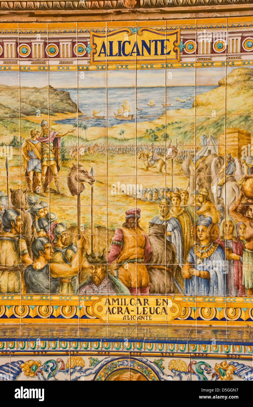 Alicante decorative azulejos tiled alcove picture Plaza Espana Maria ...