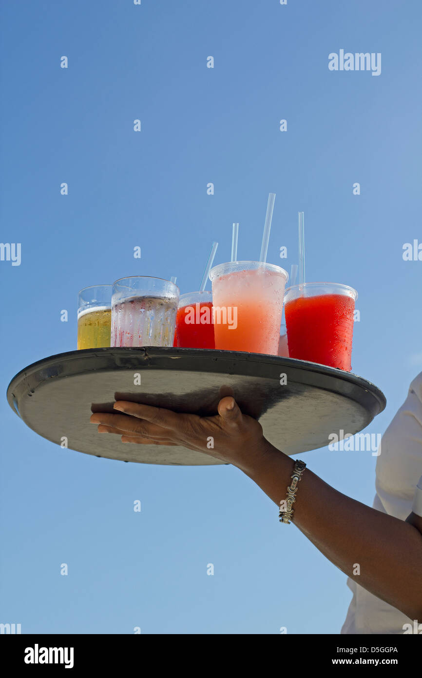 tropical drinks plate Stock Photo - Alamy