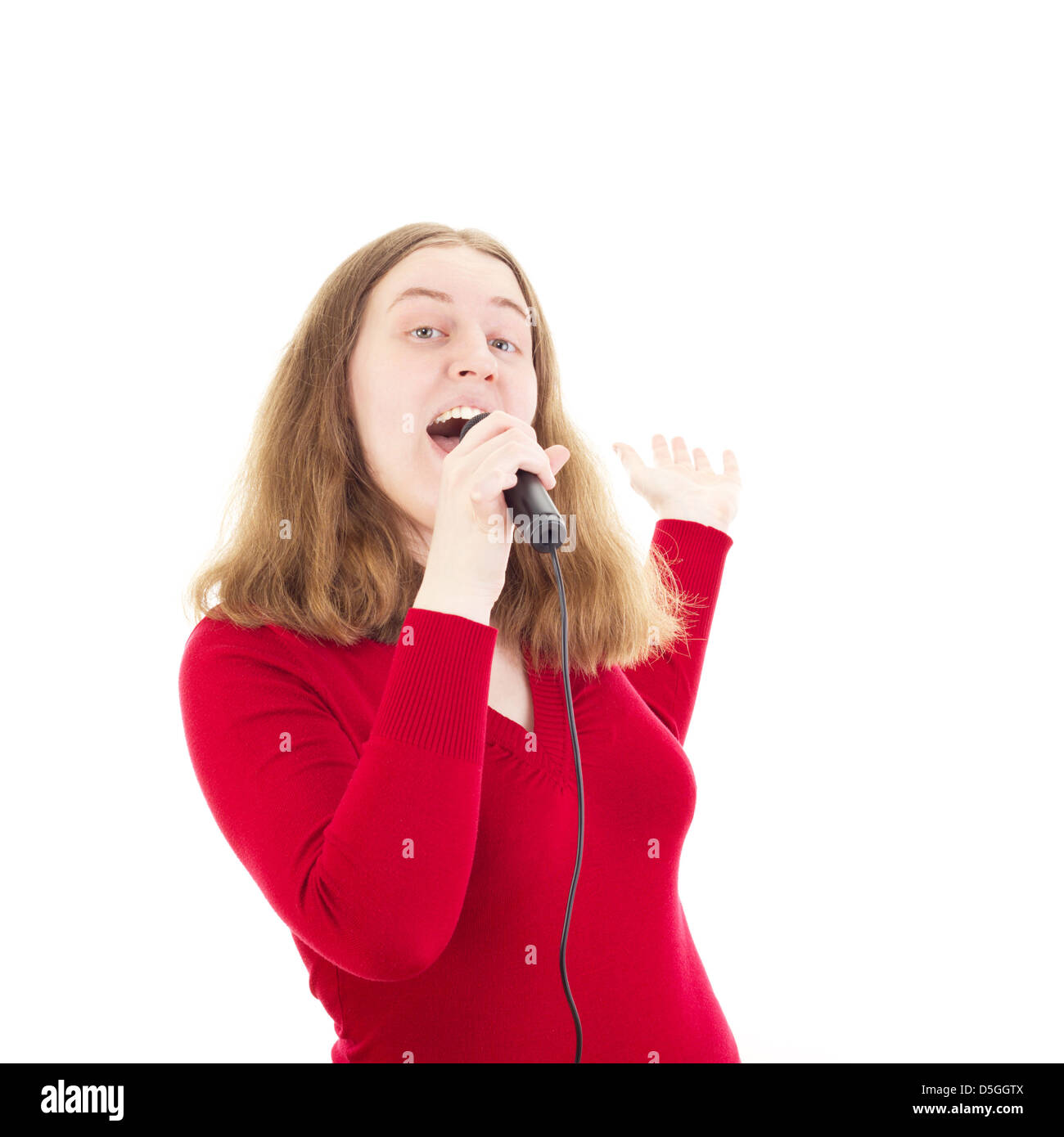 Beautiful female singer singing hi-res stock photography and images - Alamy