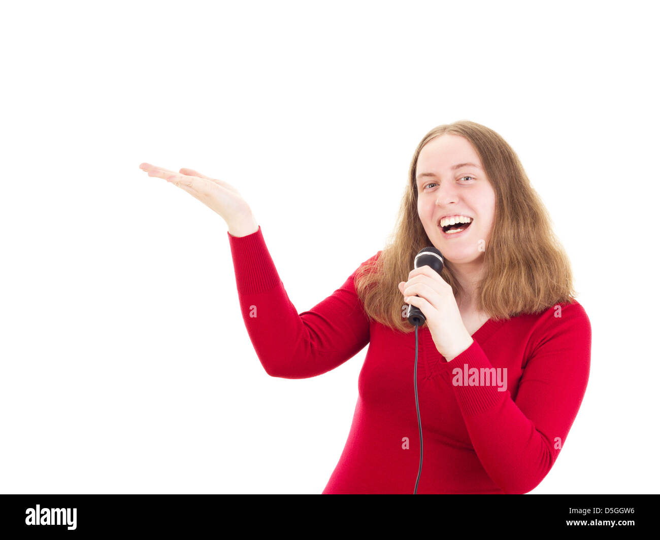 Beautiful woman giving a presentation Stock Photo - Alamy