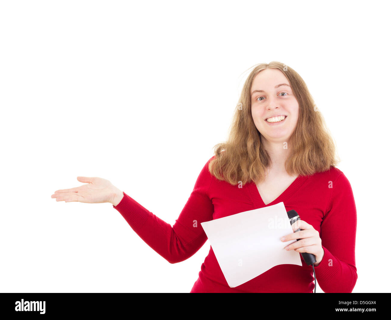 Beautiful woman giving a presentation Stock Photo - Alamy