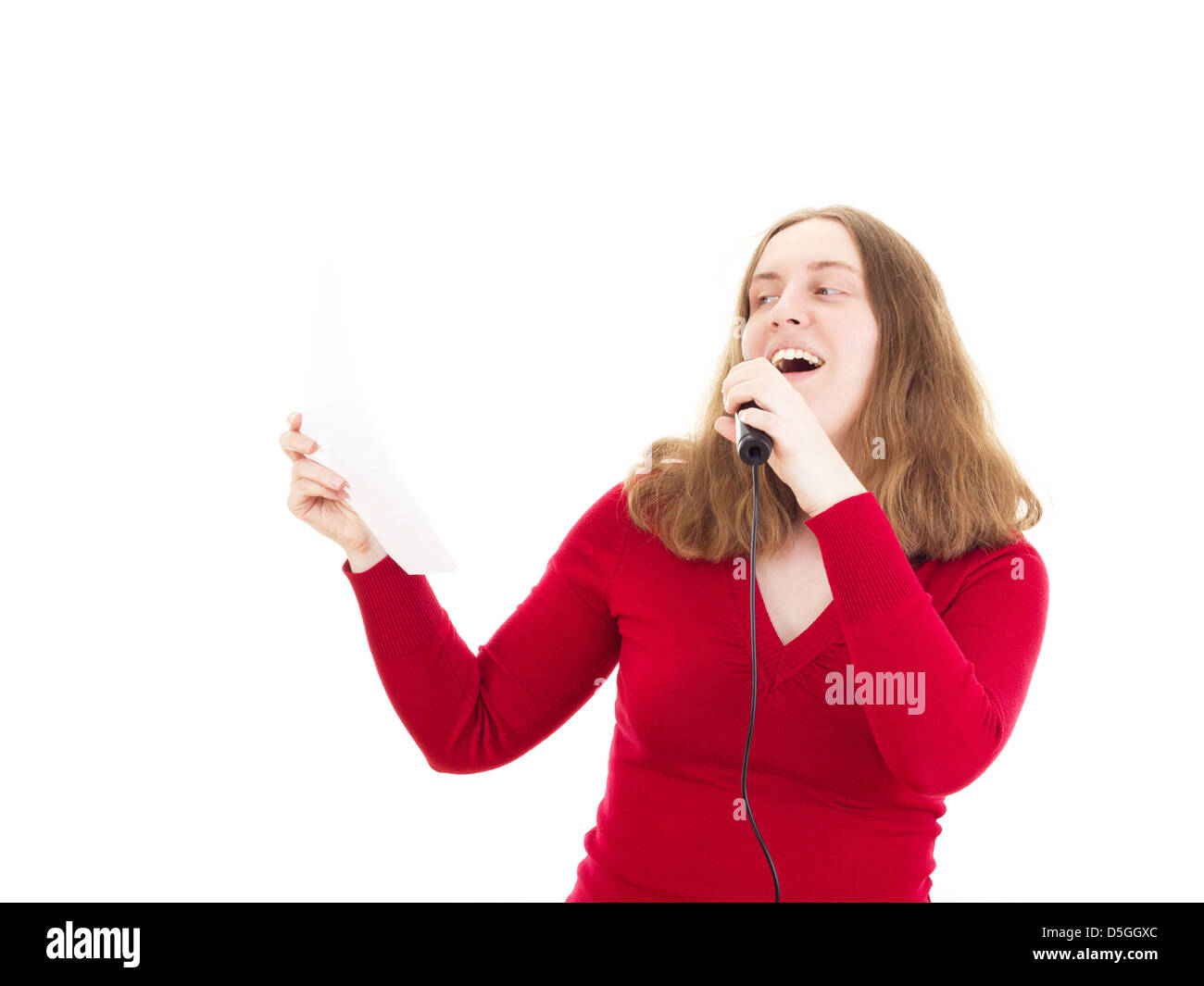 Beautiful woman giving a presentation Stock Photo - Alamy