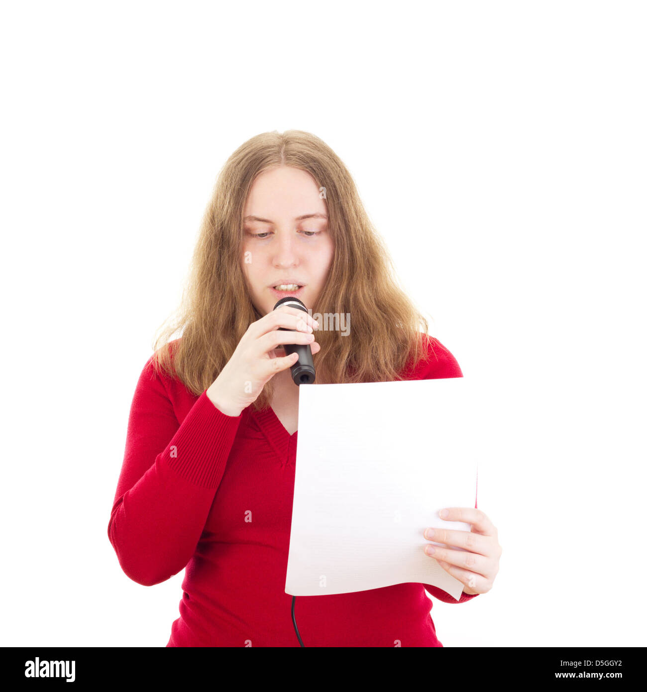 Beautiful woman giving a presentation Stock Photo - Alamy