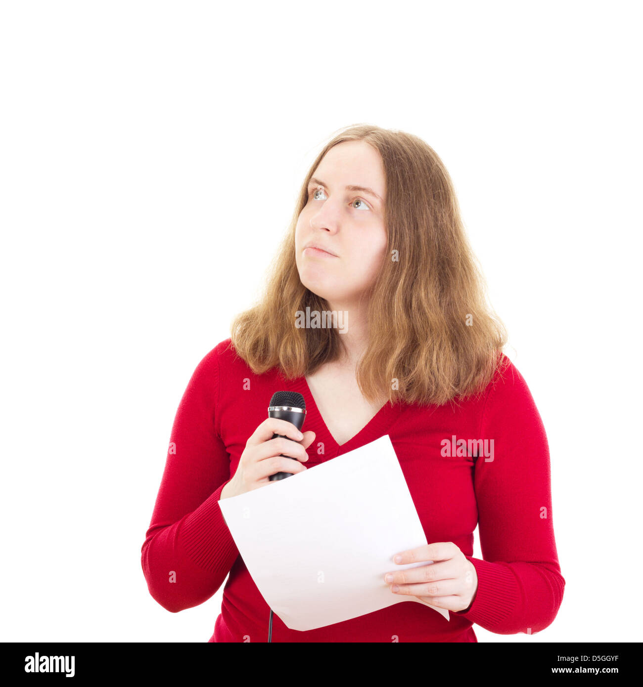 Beautiful woman giving a presentation Stock Photo - Alamy