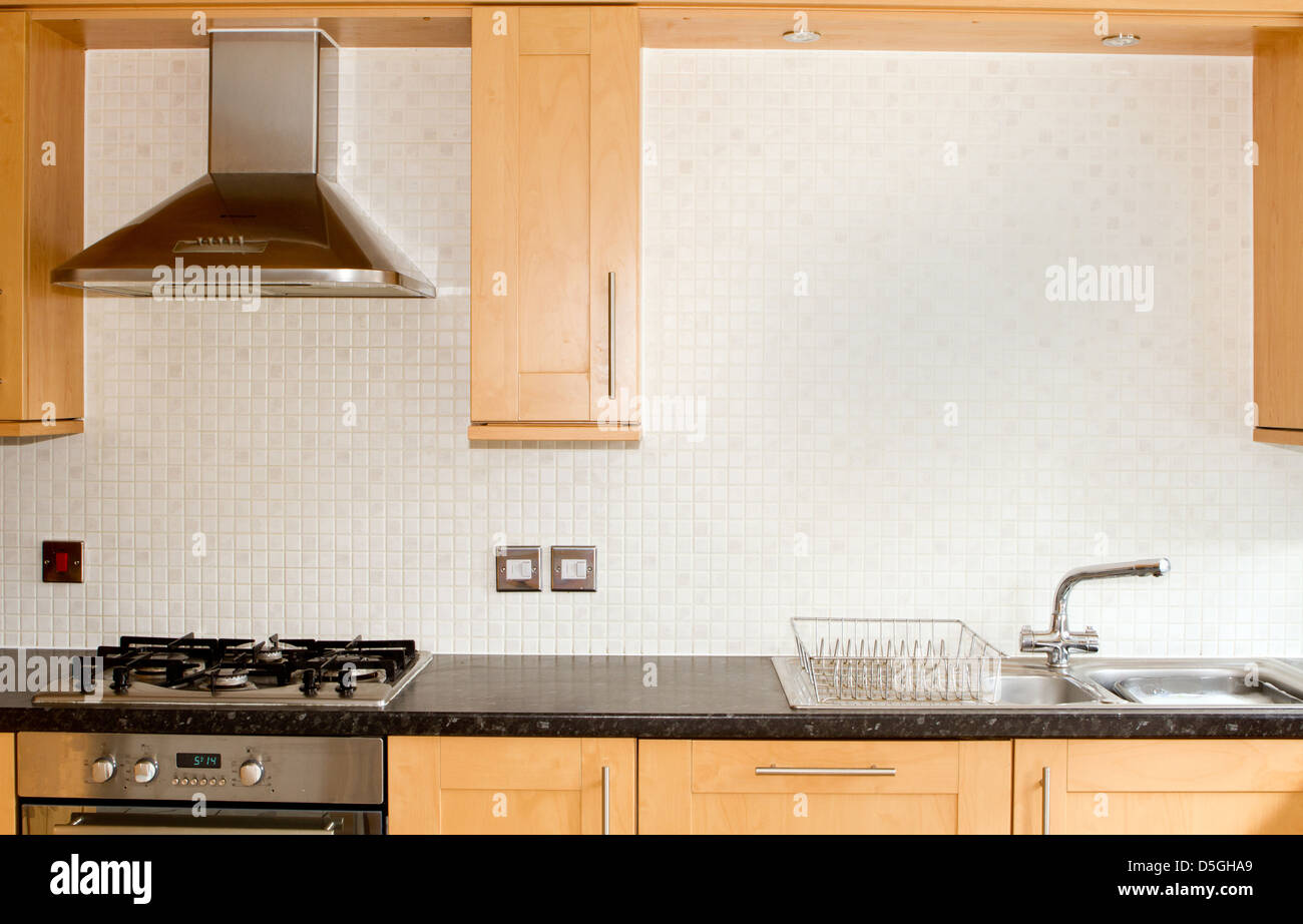 A typical modern kitchen in a new build English house Stock Photo - Alamy