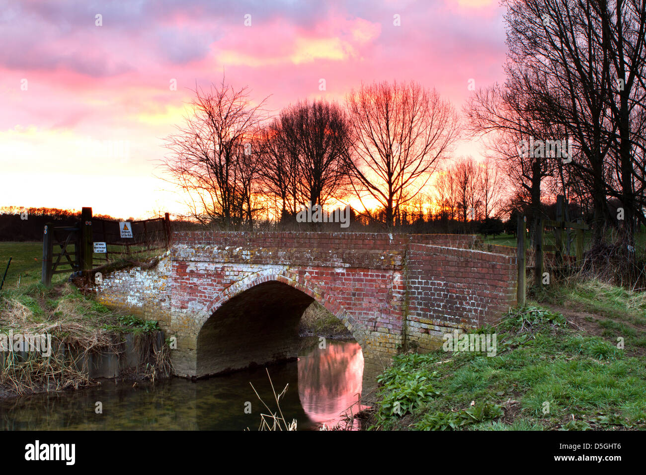 Stisted, Essex, UK. View of the river Blackwater at sunset within the ...