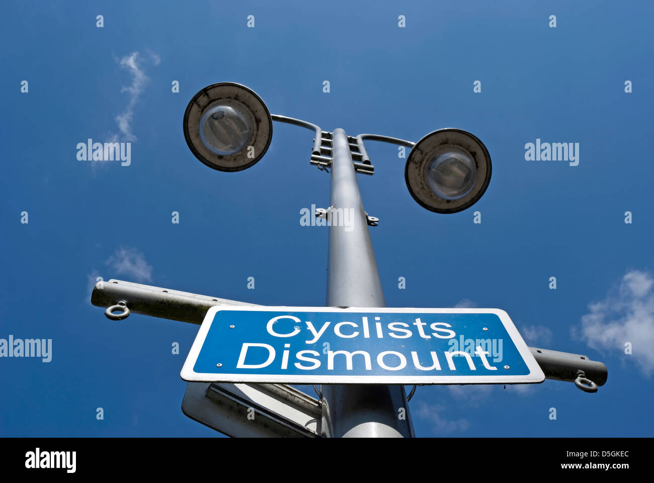 cyclists dismount sign fixed a lamppost, kingston upon thames, surrey ...