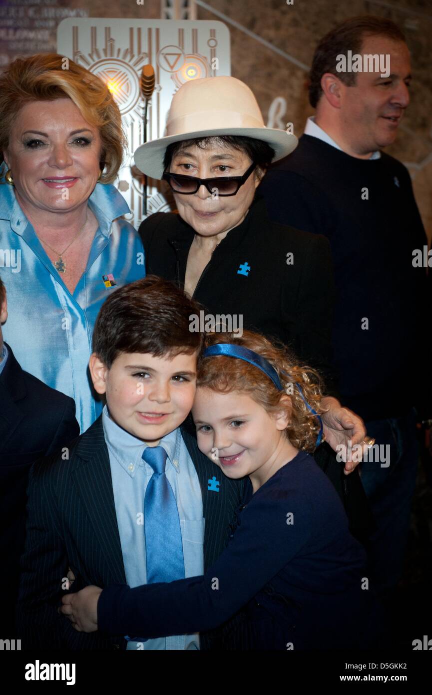 New York, USA. 2nd April 2013. YOKO ONO, global autism ambassador, and ...