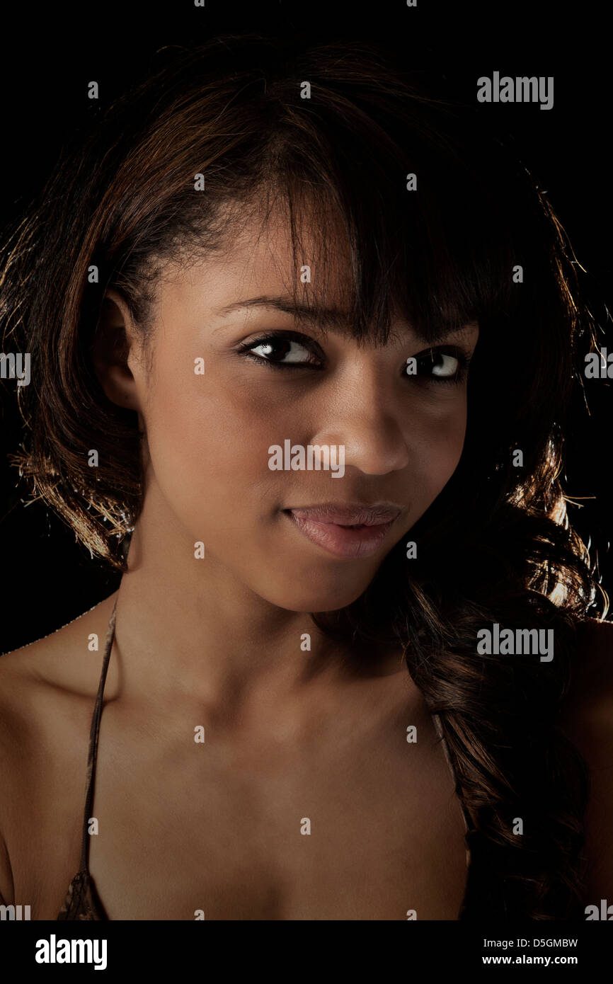 Black Female Modeling For Her Portfolio Stock Photo - Alamy