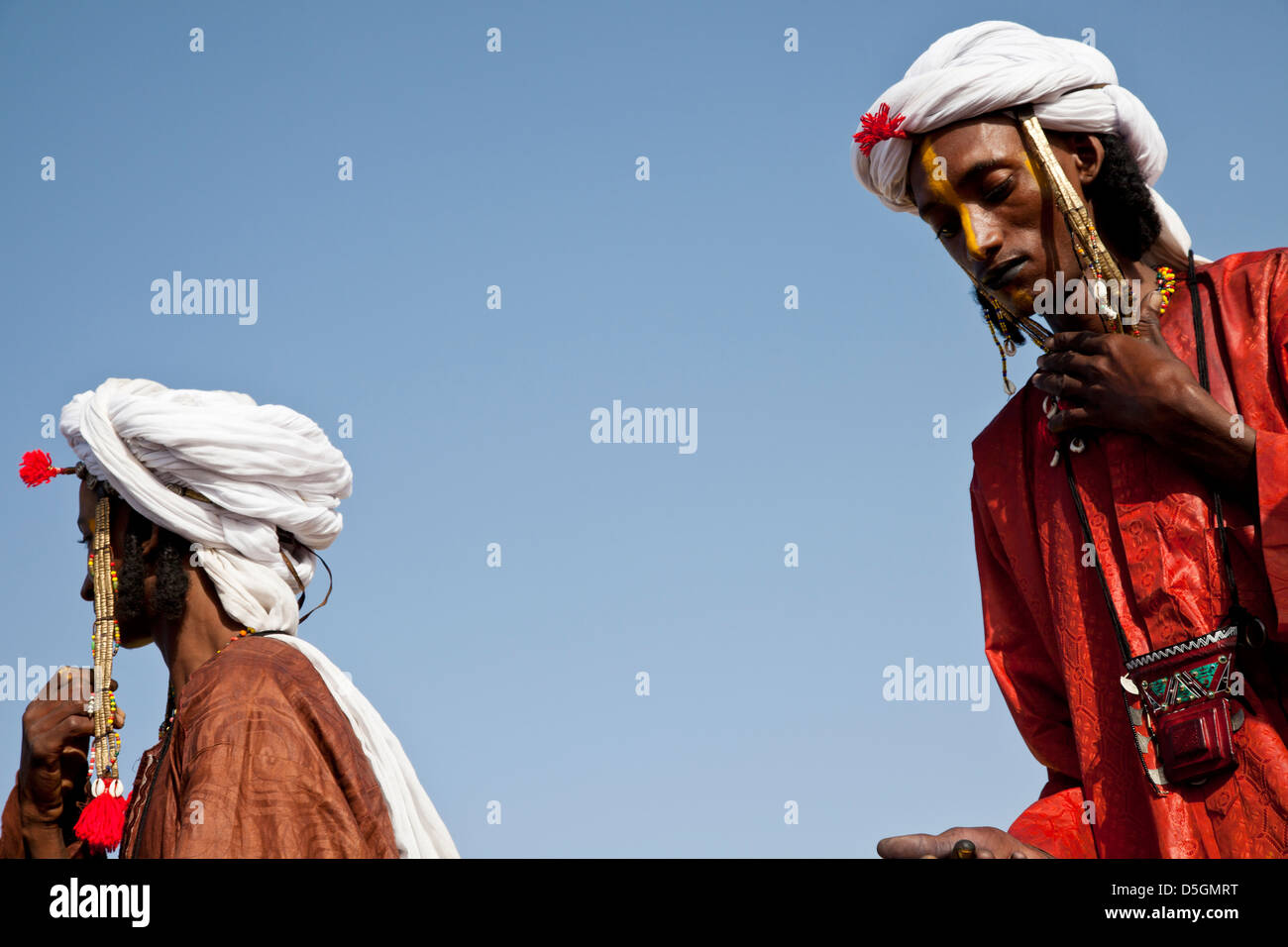 Two Wodaabe men dressed up for Gerewol festival, Niger Stock Photo - Alamy
