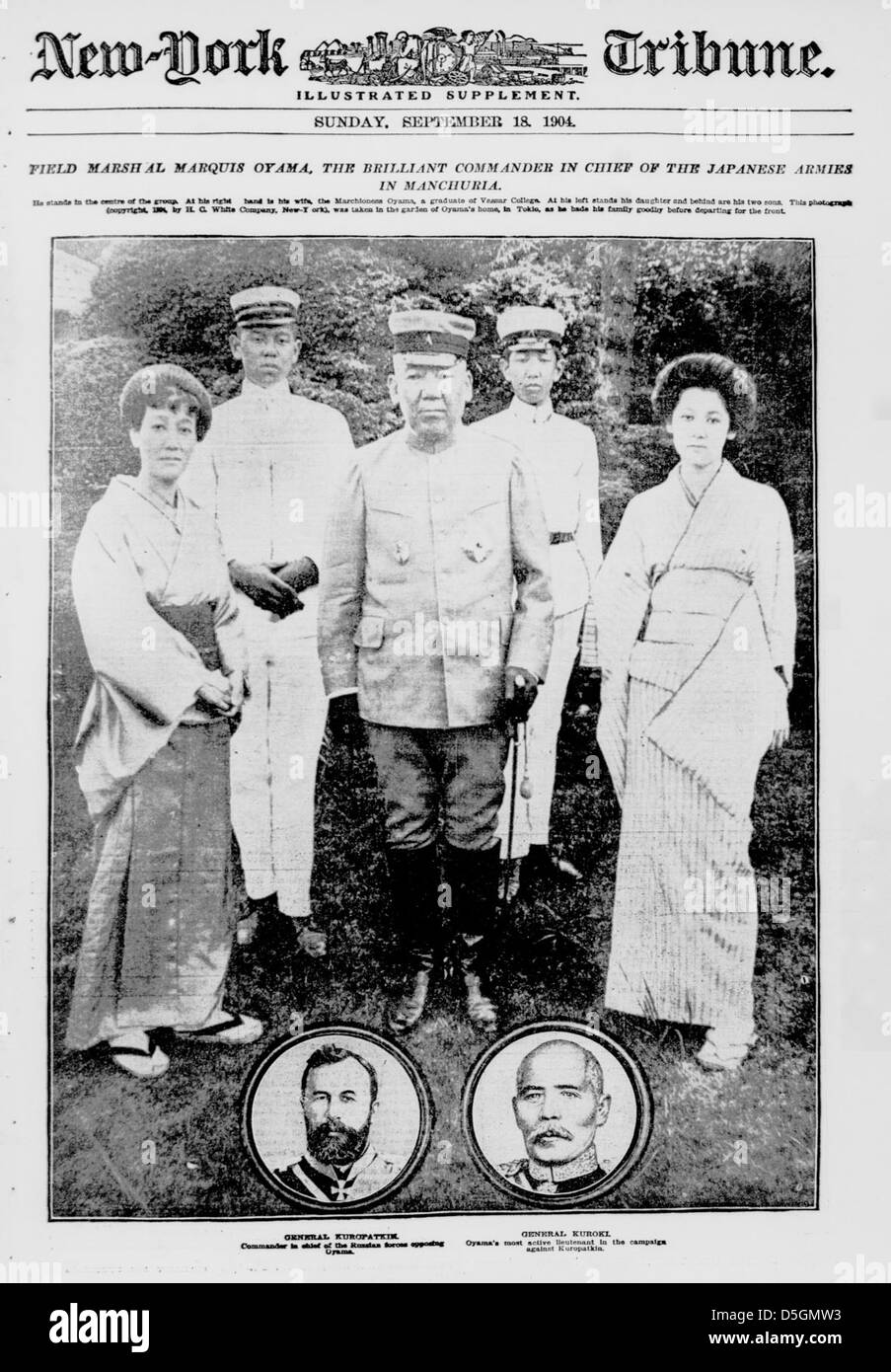 A portrait of Field Marshal Marquis Oyama, the commanding officer of ...