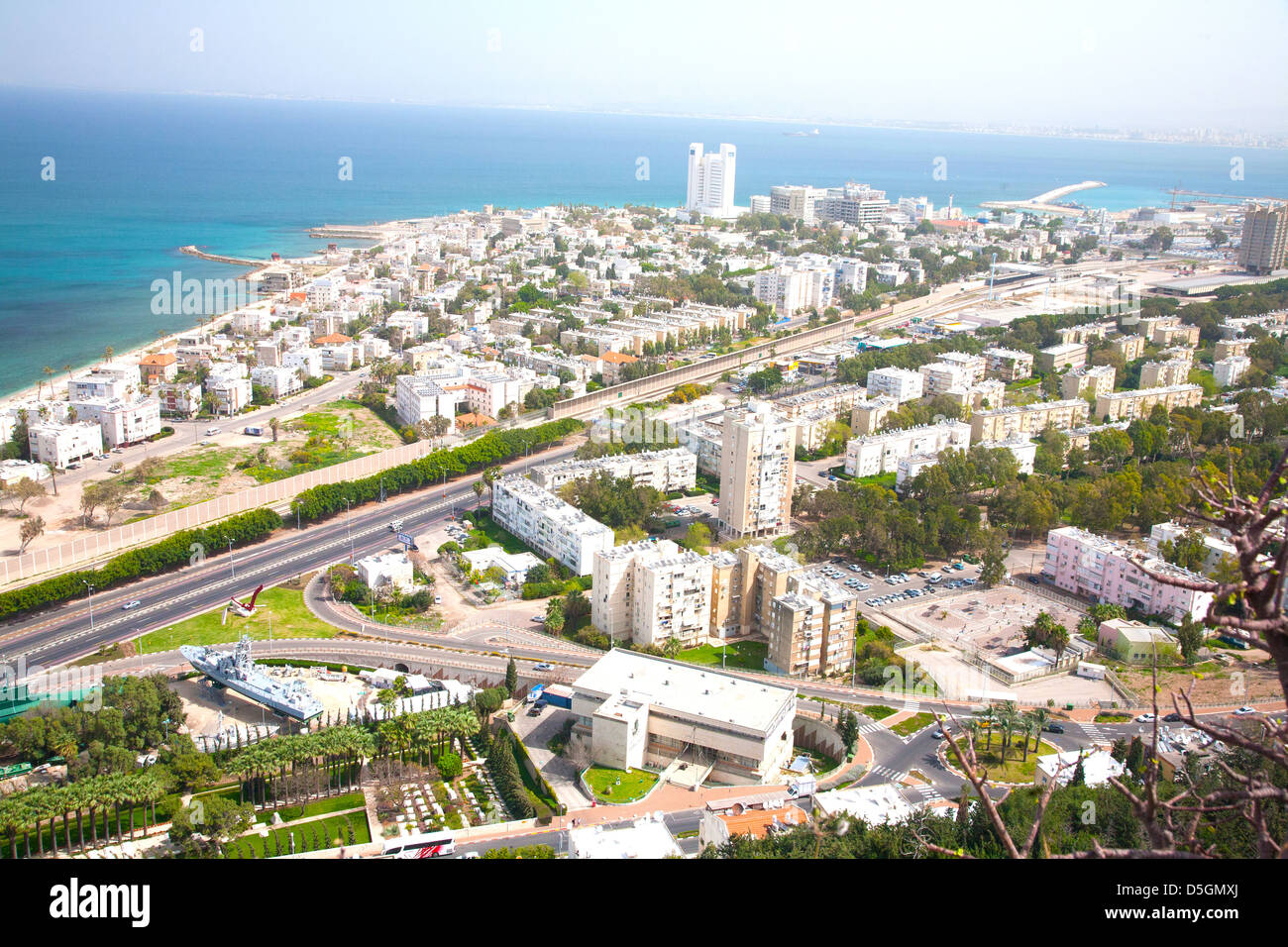 Aerial view of Haifa Bay and surroundings, Haifa, Israel, Middle East ...