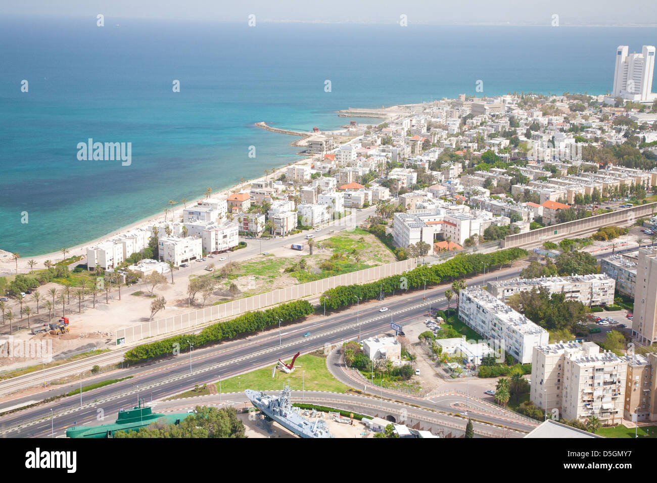 Aerial view of Haifa Bay and surroundings, Haifa, Israel, Middle East ...