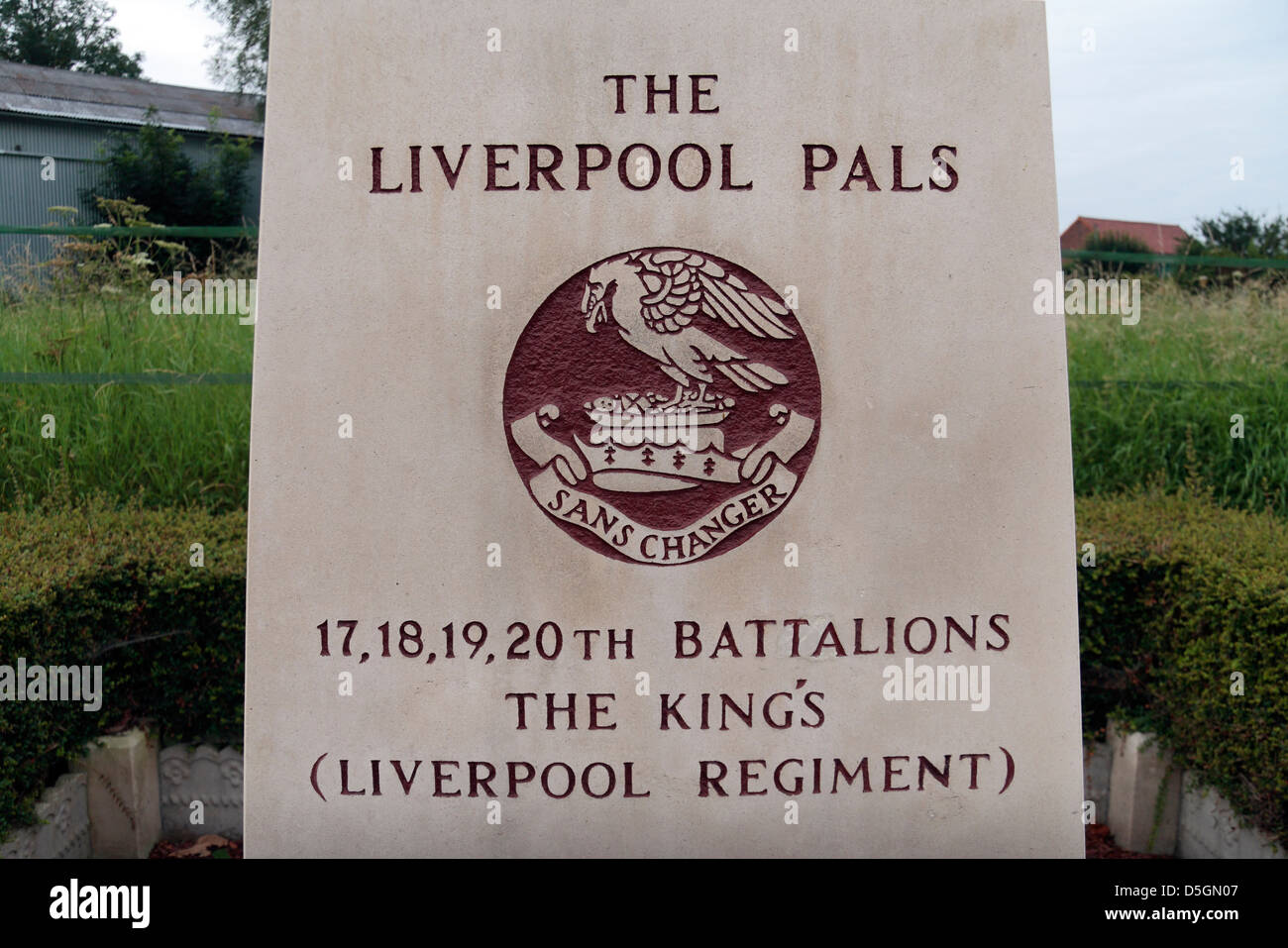 The Liverpool Pals Memorial in Montauban, Somme, Picardy, France Stock ...