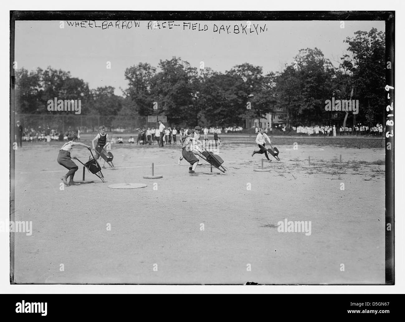 Brooklyn Children's Field Day [wheel-barrow race] (LOC Stock Photo - Alamy