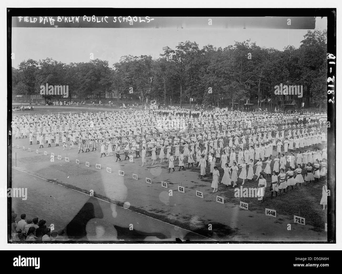 A 1913 photograph captures the athletic field day at Brooklyn public ...