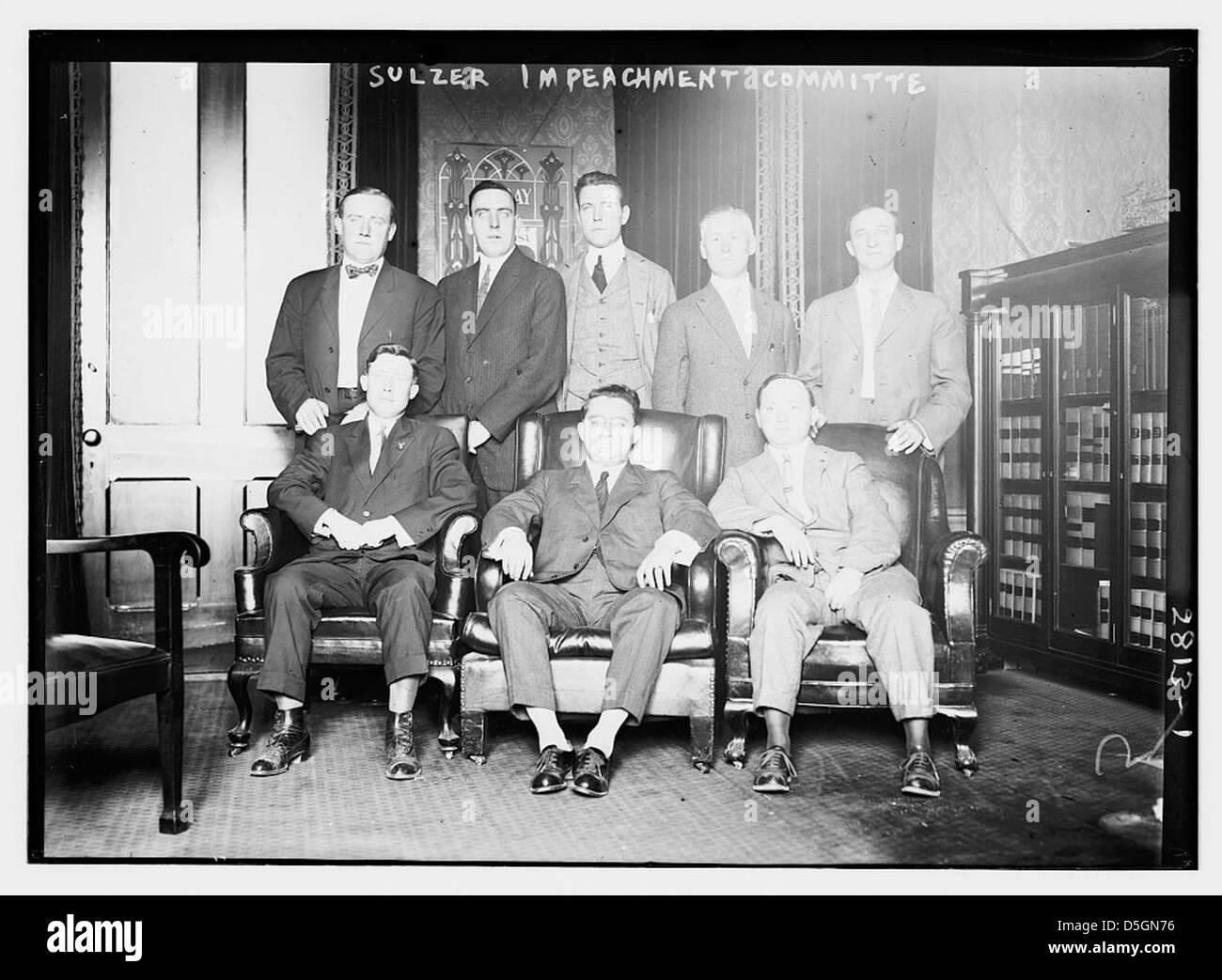 A photograph showing members of the Sulzer impeachment committee in ...