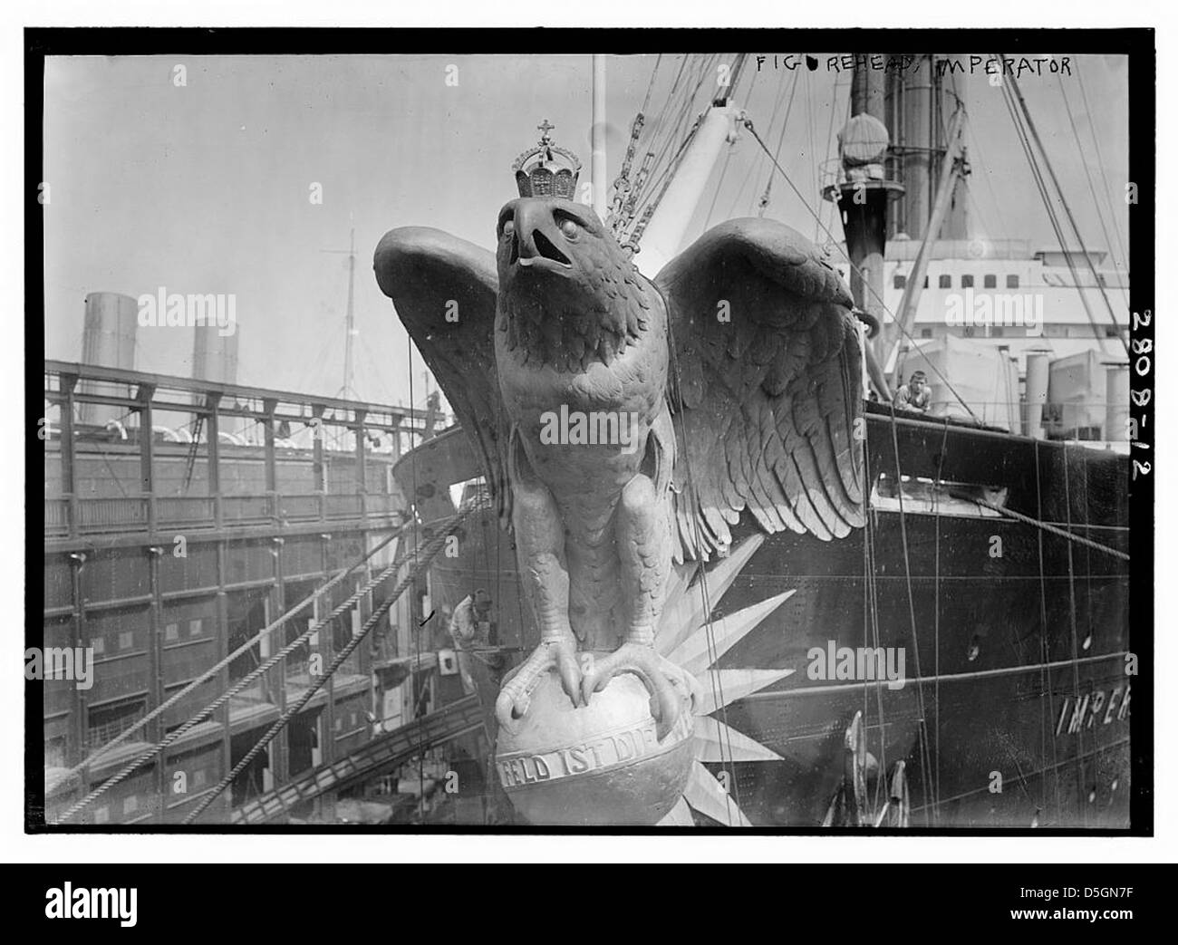 A photograph of the figurehead of the RMS Imperator, an ocean liner ...