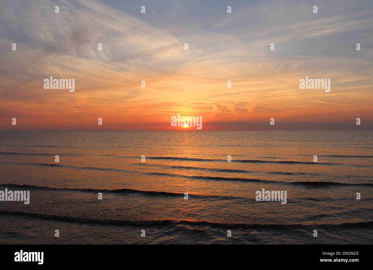 Sea At Sunset Stock Photo - Alamy