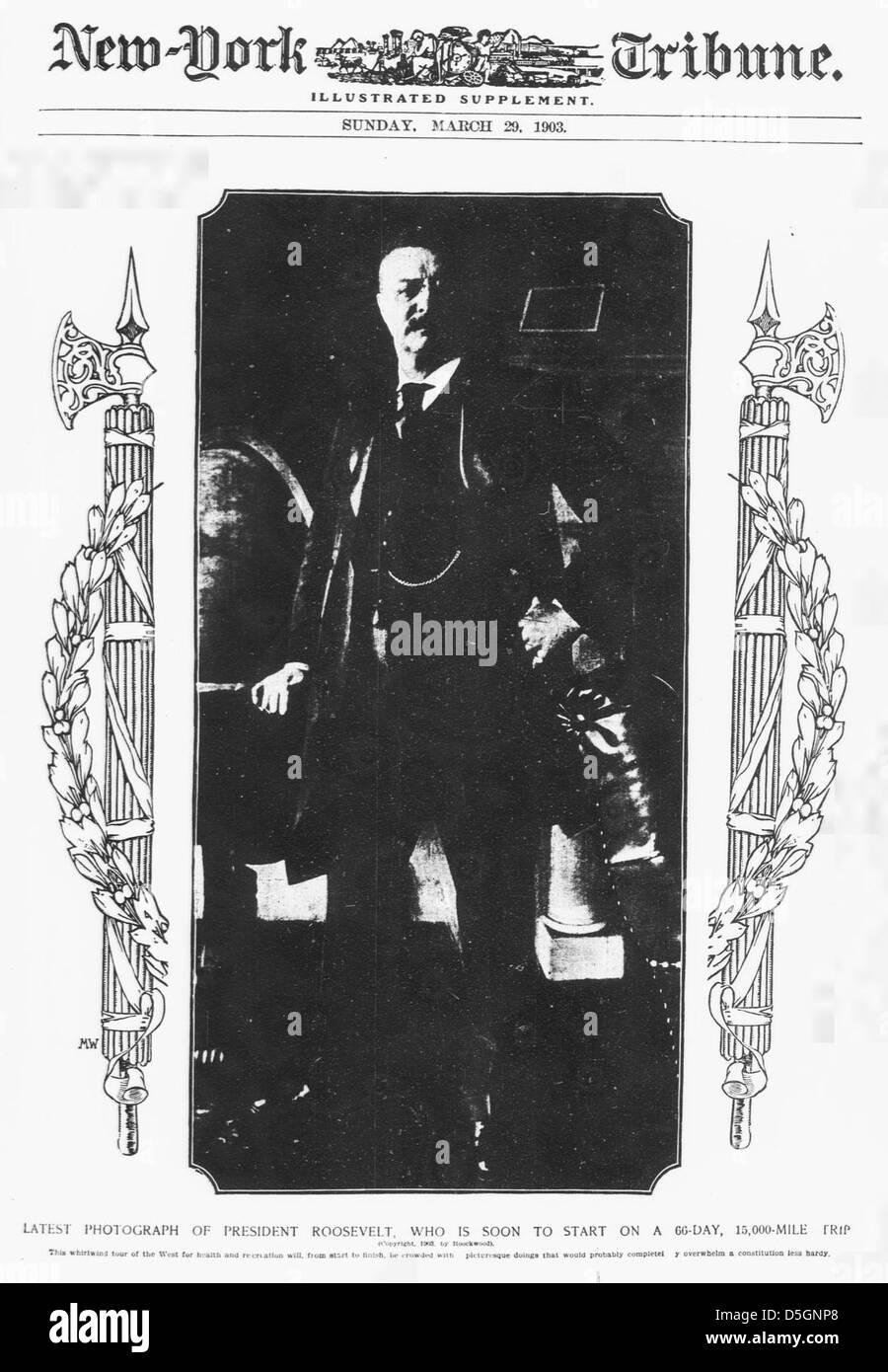 A photograph of President Theodore Roosevelt, taken before his 66-day ...