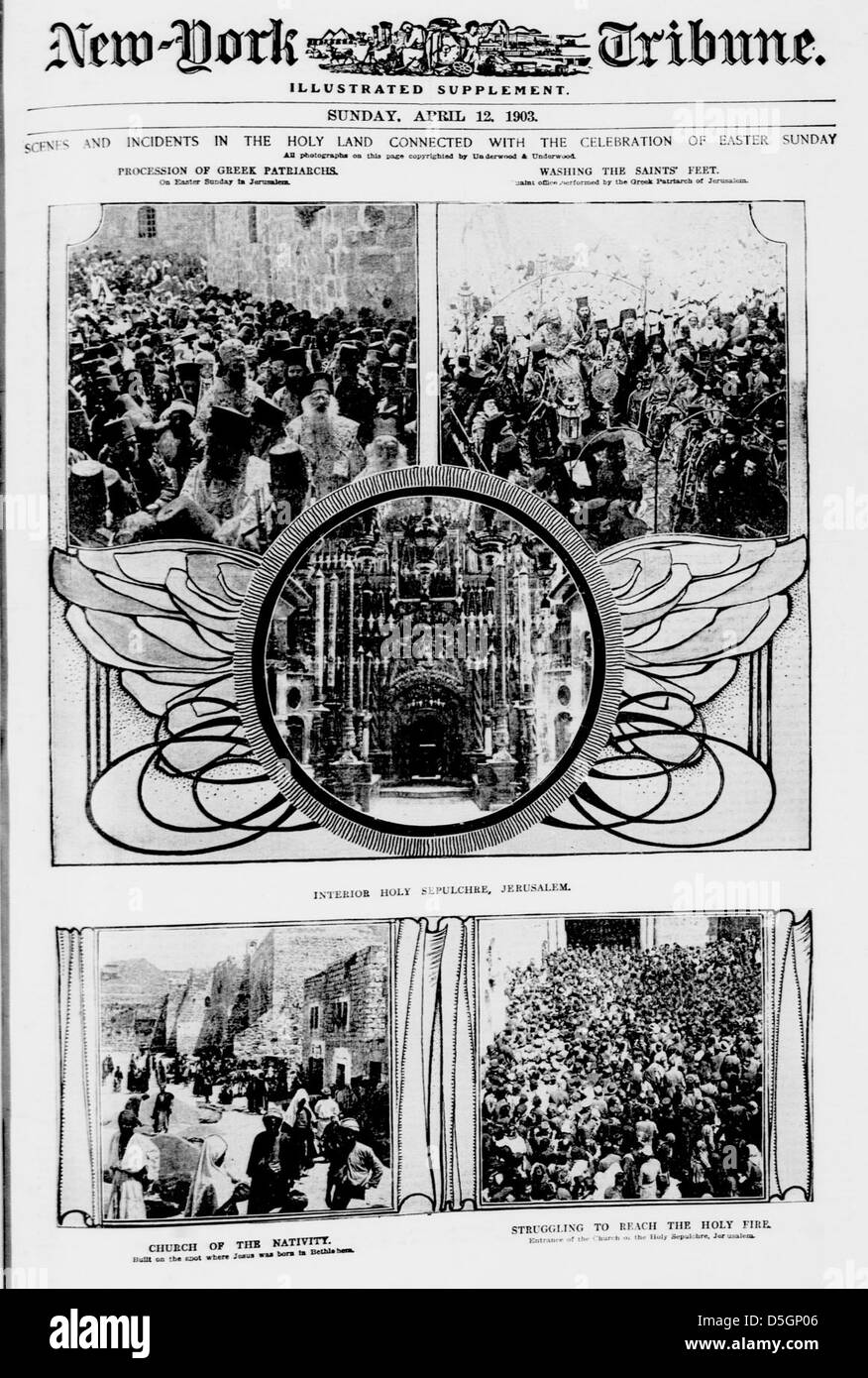 This photograph shows scenes from the Holy Land during the celebration ...