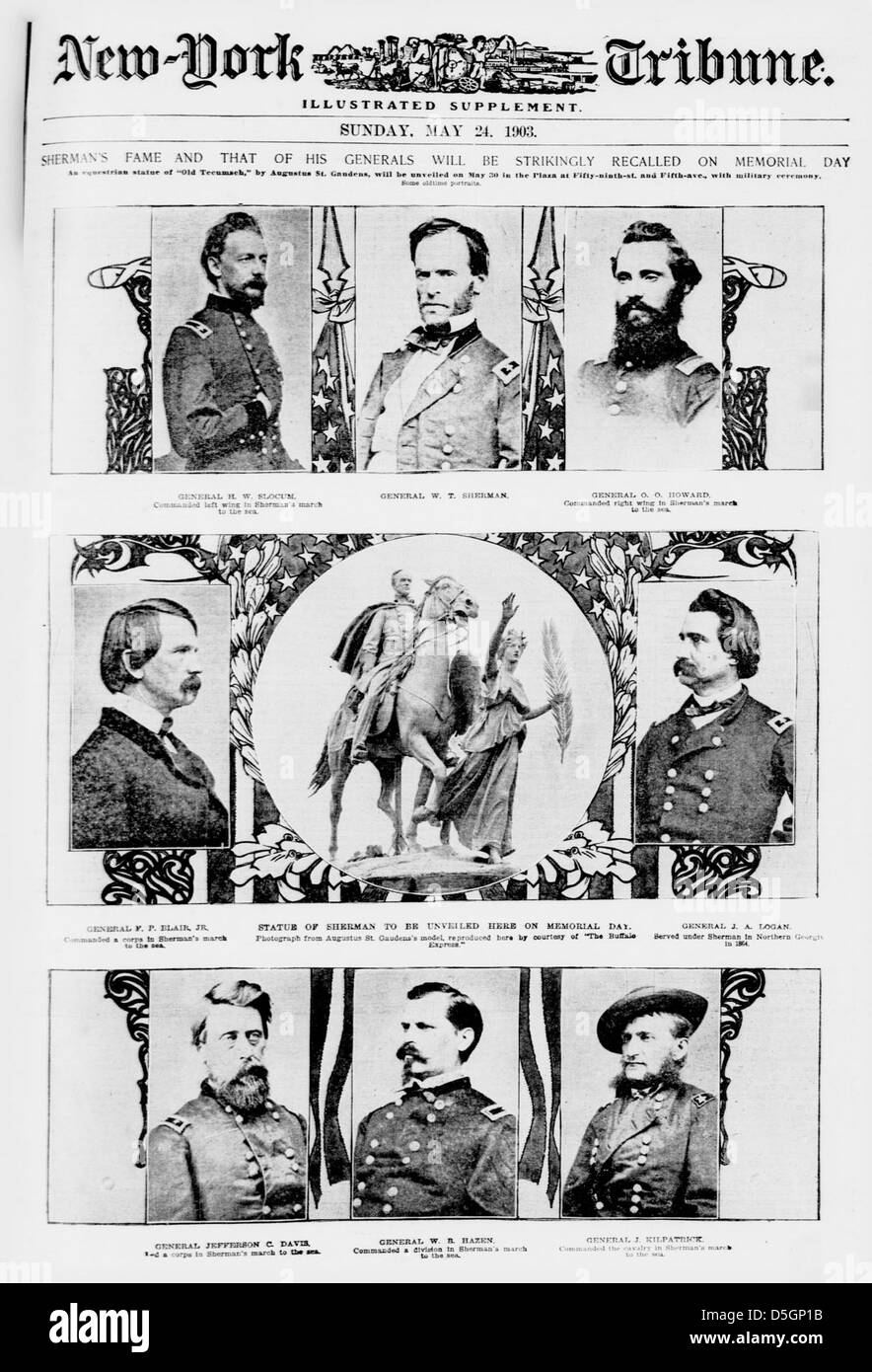 The Memorial Day procession featuring a monument of General William ...