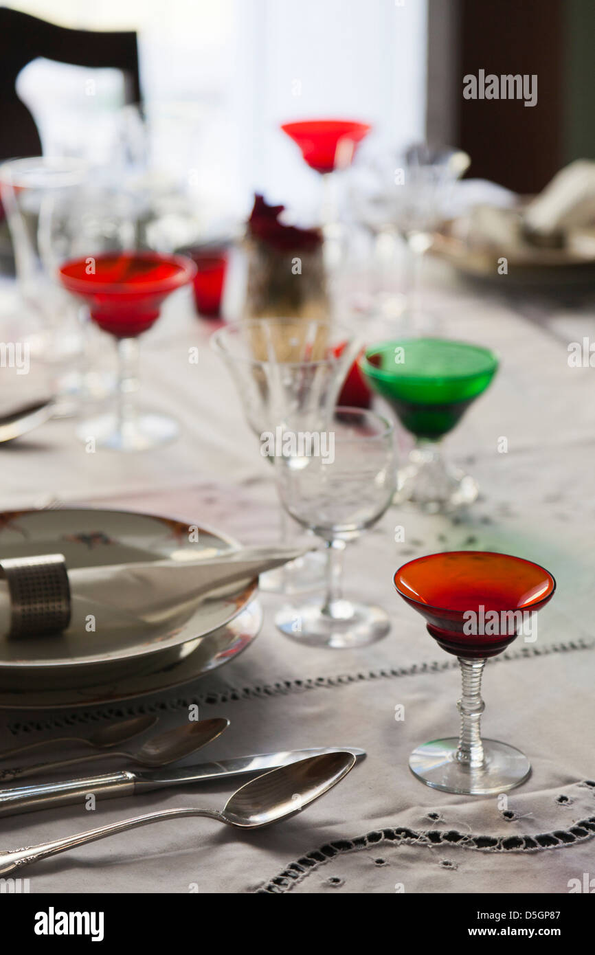 Cuba, Sancti Spiritus Province, Trinidad, ornate table setting, paladar ...