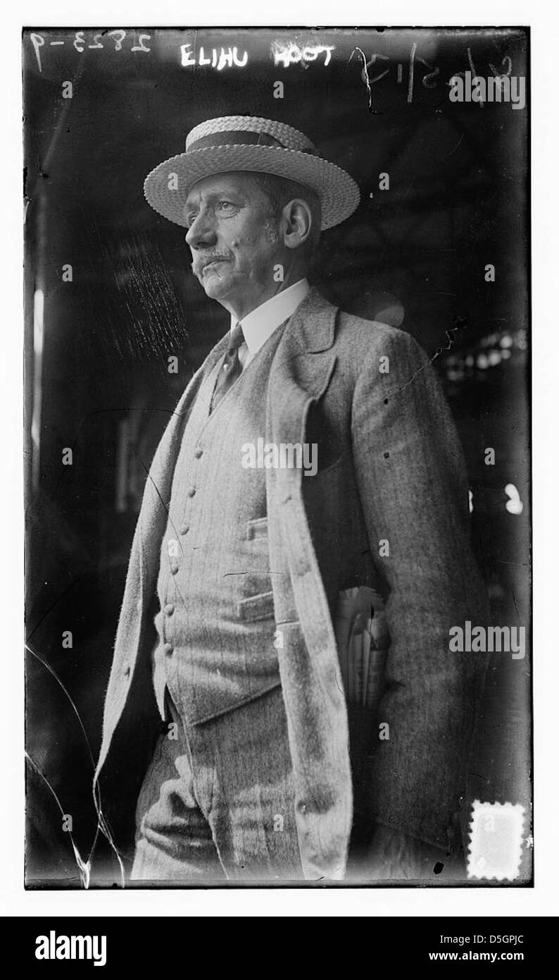 A portrait of Elihu Root, a former U.S. Senator from New York and a key ...