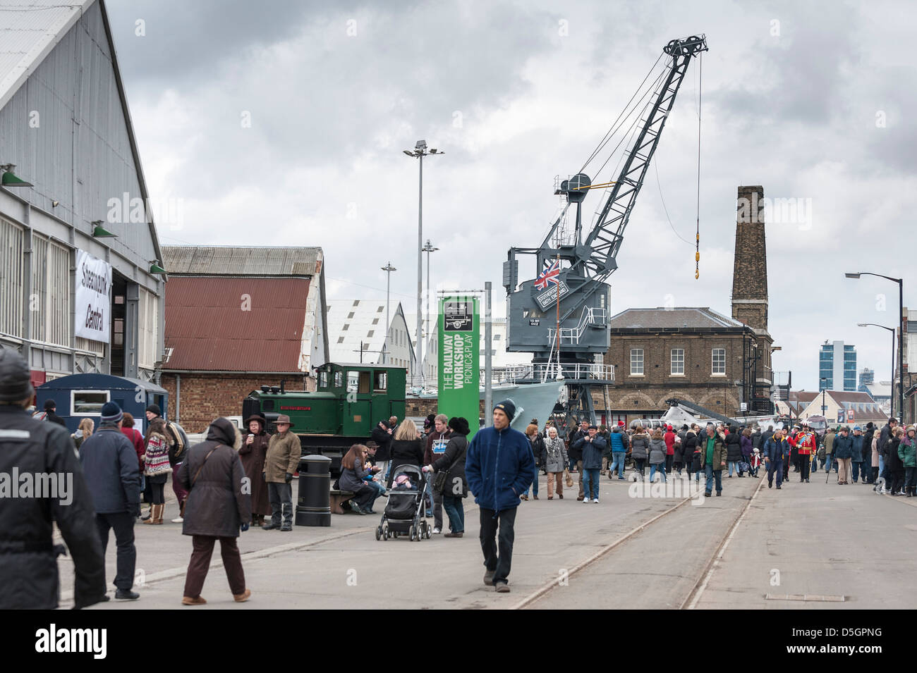 Visitors at the Chatham Historic Dockyard Stock Photo - Alamy