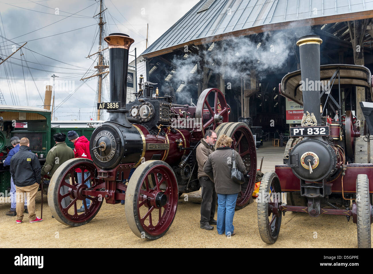 Steam traction engines on display at Chatham Historic Dockyard Stock ...