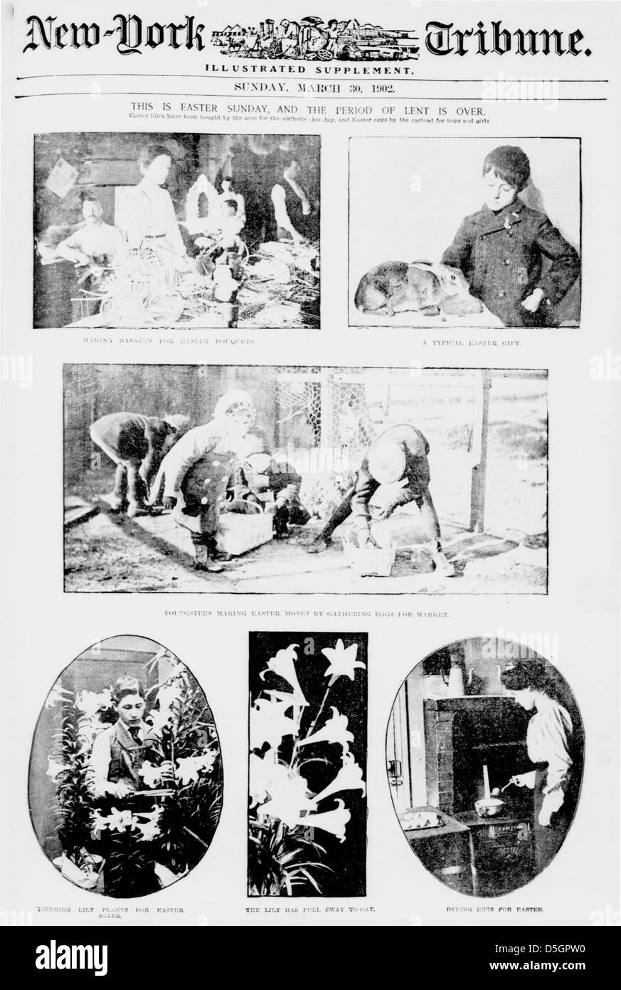 A historical photo documenting Easter Sunday, marking the end of Lent ...