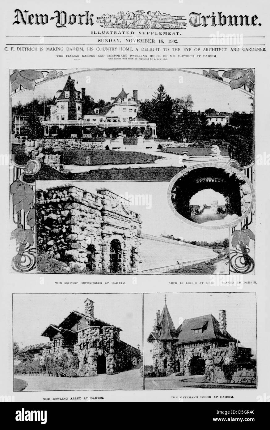 C. F. Dietrich is shown enhancing his country home, Daheim, through a ...