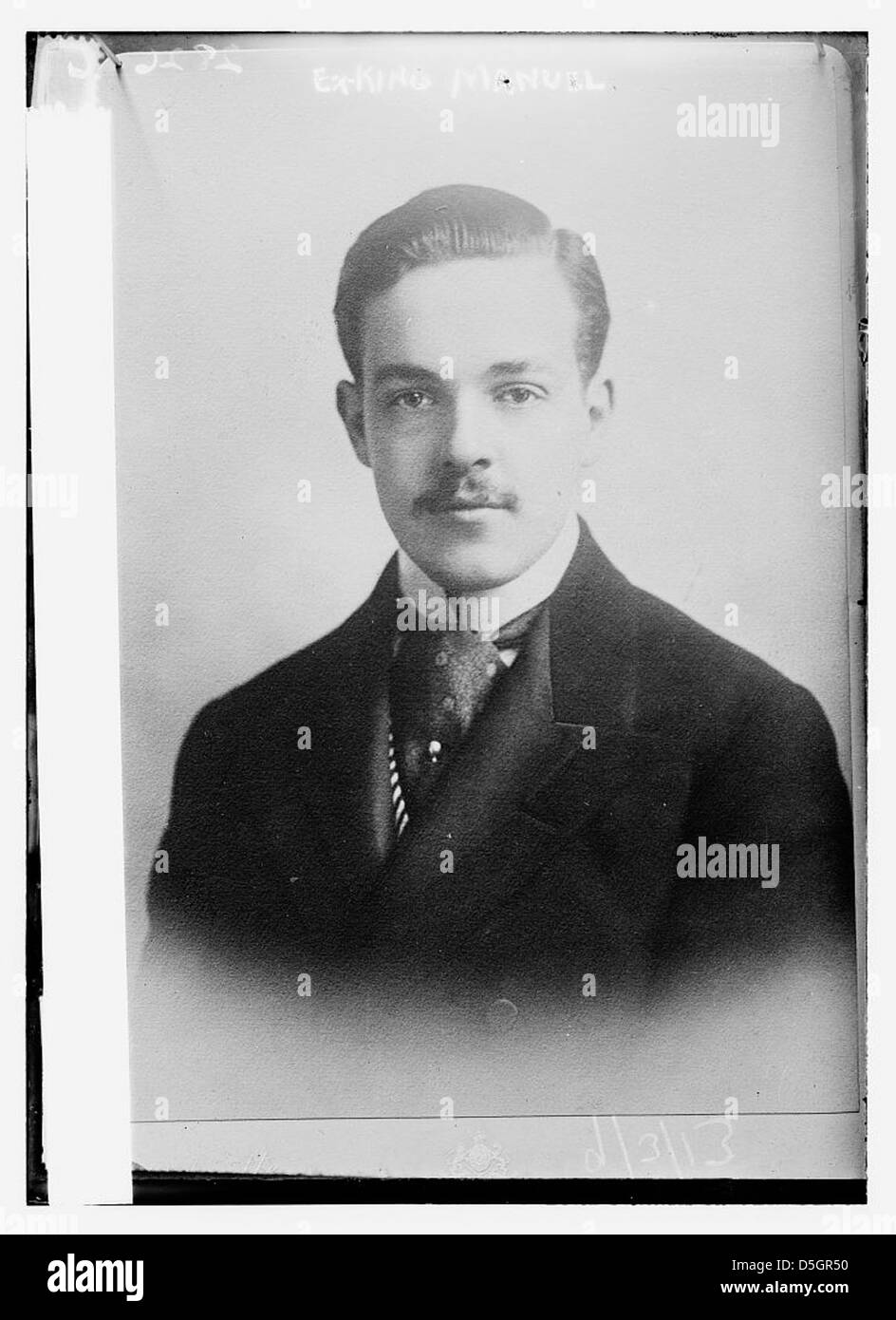 This image depicts Manuel II, the last King of Portugal, reflecting his ...