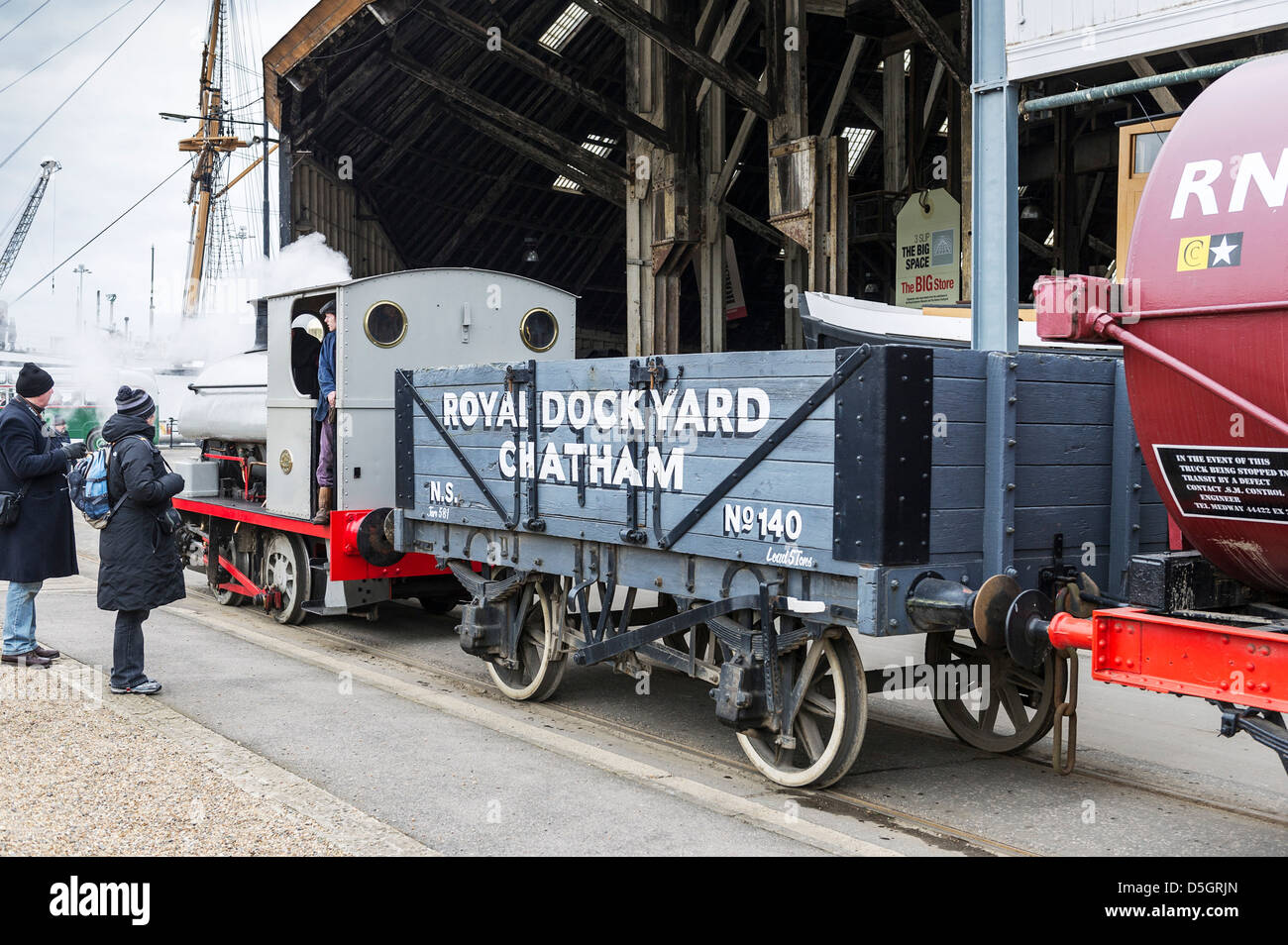 A steam engine operating in Chatham Historic Dockyard Stock Photo - Alamy