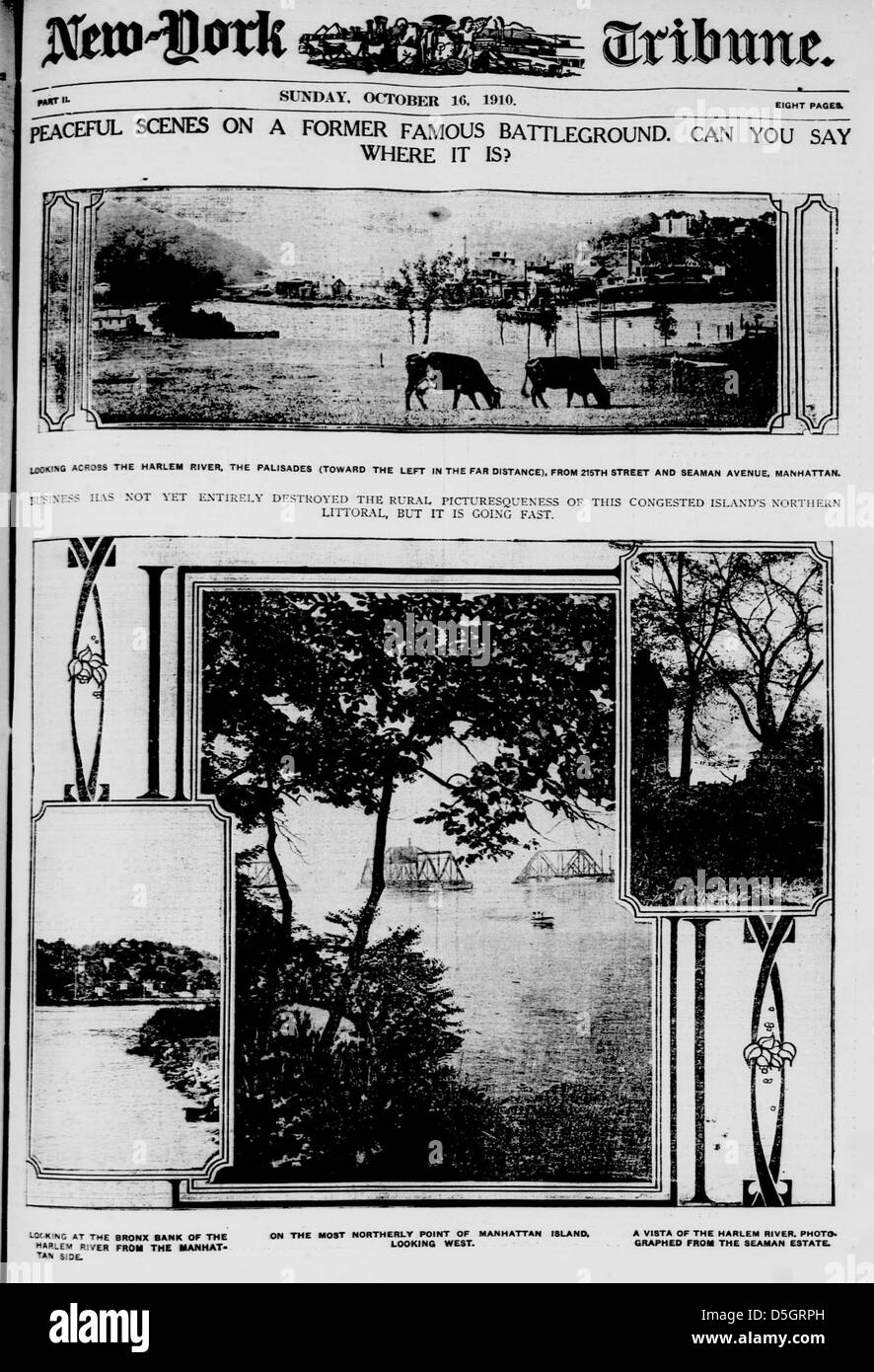 A photograph of a peaceful landscape at a historical battleground ...