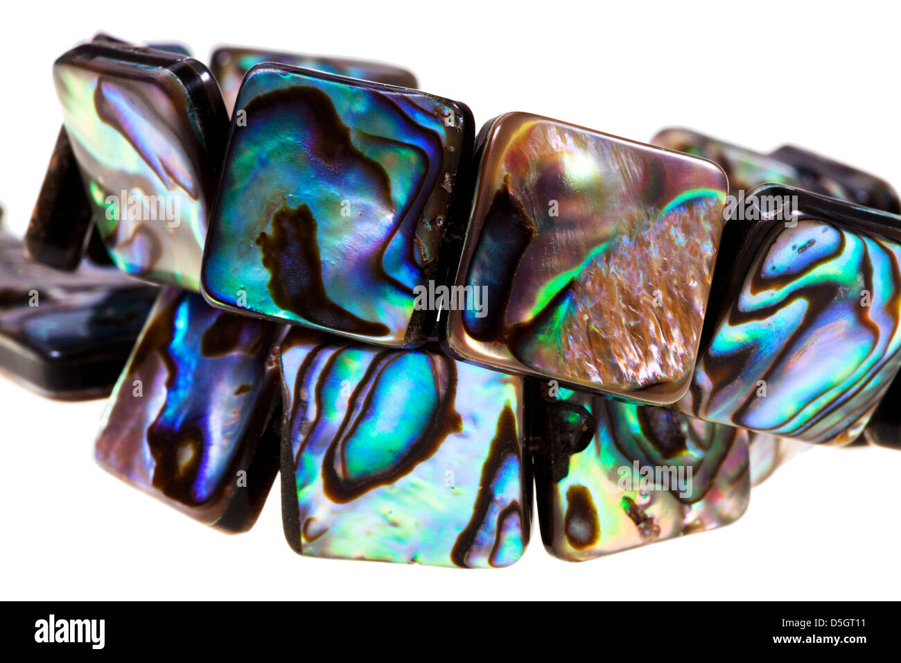 iridescent pearl bracelet close up isolated on white background Stock ...