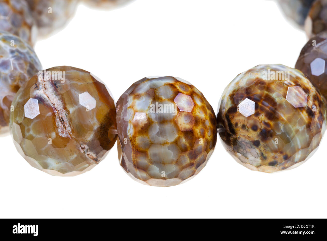 string of round stone necklace isolated on white background Stock Photo ...