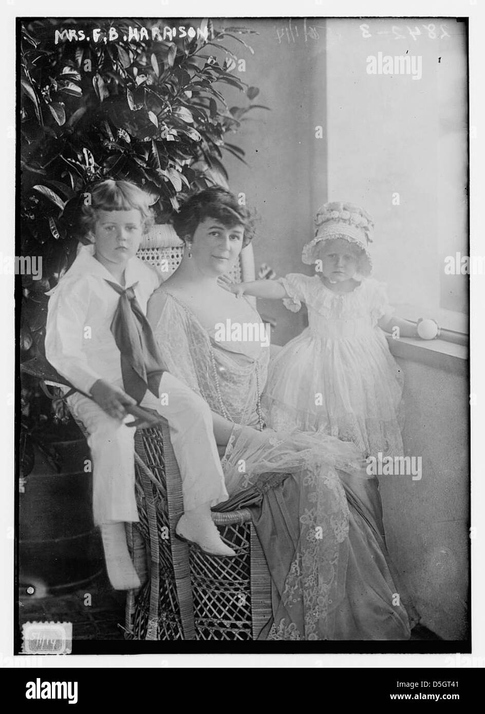 A portrait photograph of Mrs. F.B. Harrison, also known as Barbara ...