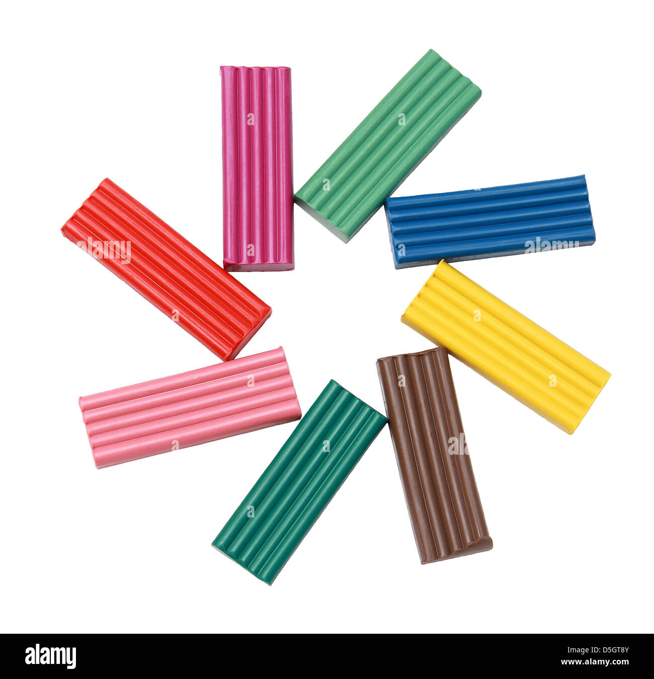 The group of objects for children colored plasticine isolated on white ...