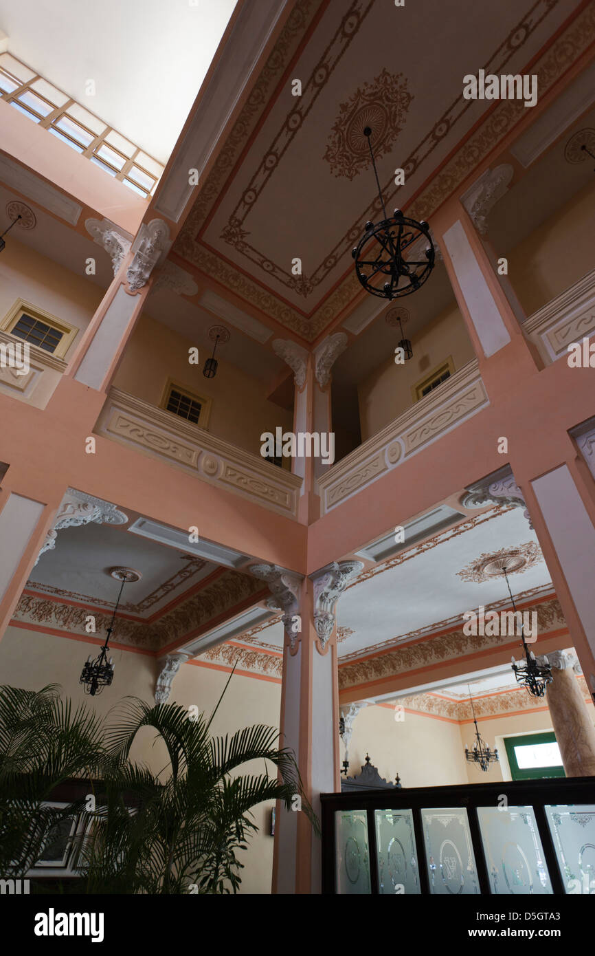 Cuba, Matanzas Province, Matanzas, Hotel Velazco, interior of recently ...