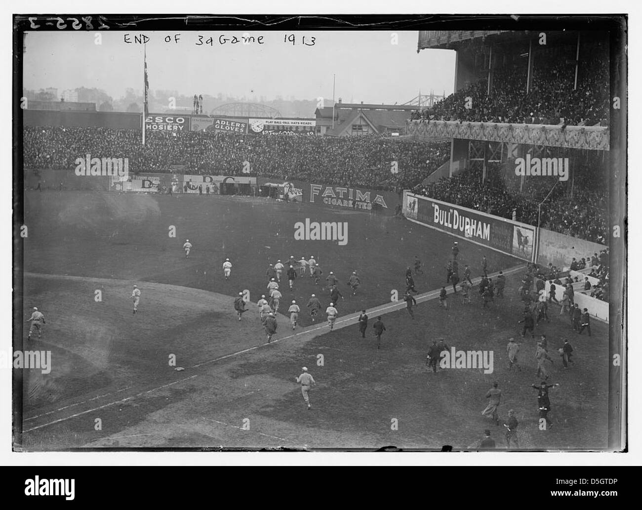 A historic photograph from Game Three of the 1913 World Series ...