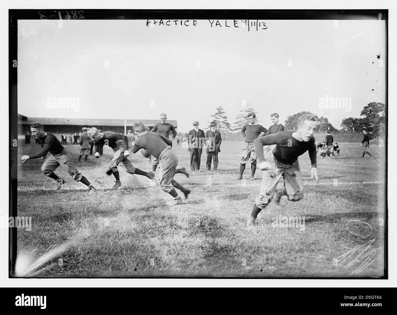 Action photograph from a Yale football practice between 1910 and 1915 ...