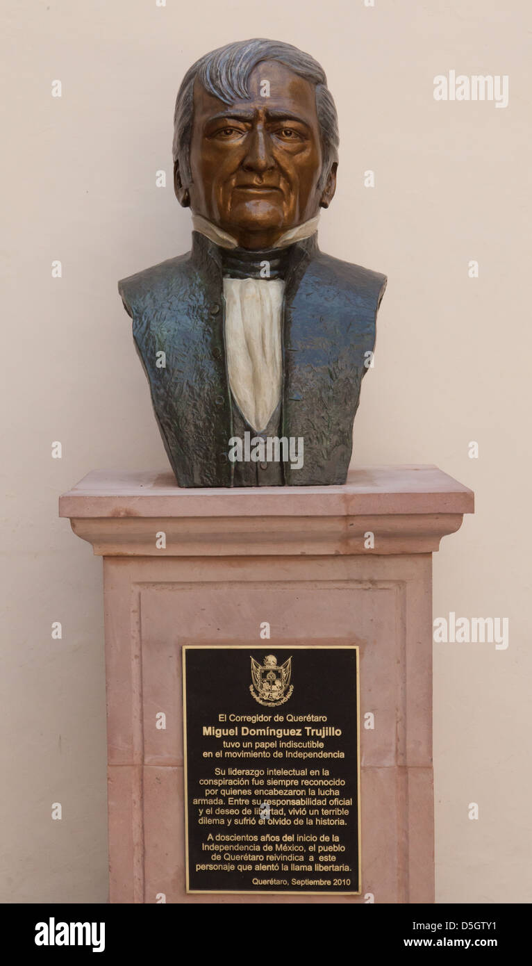 Bust of Miguel Dominguez in the Palace of Governor, a historic figure ...