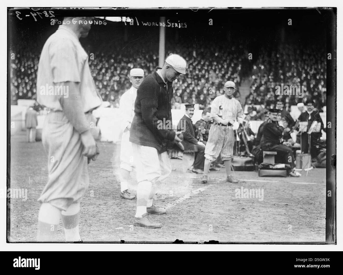 A historic photograph from the 1913 World Series, showing players at ...